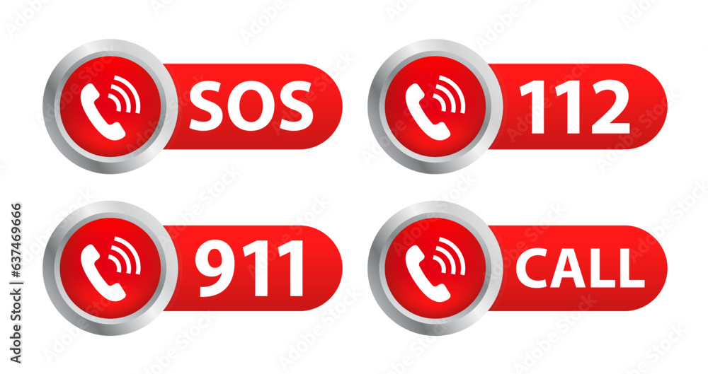 Vetor de SOS emergency call. 911 calling. A cry for help. SOS emergency ...