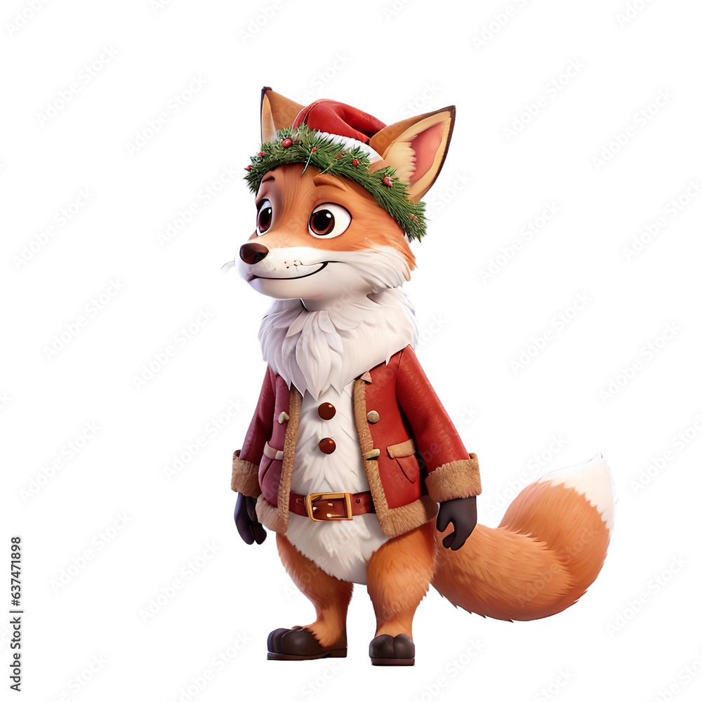 Santa Hat Animals Xmas Fox SVG Winter Clipart, Animals SVG Bundle fox ...
