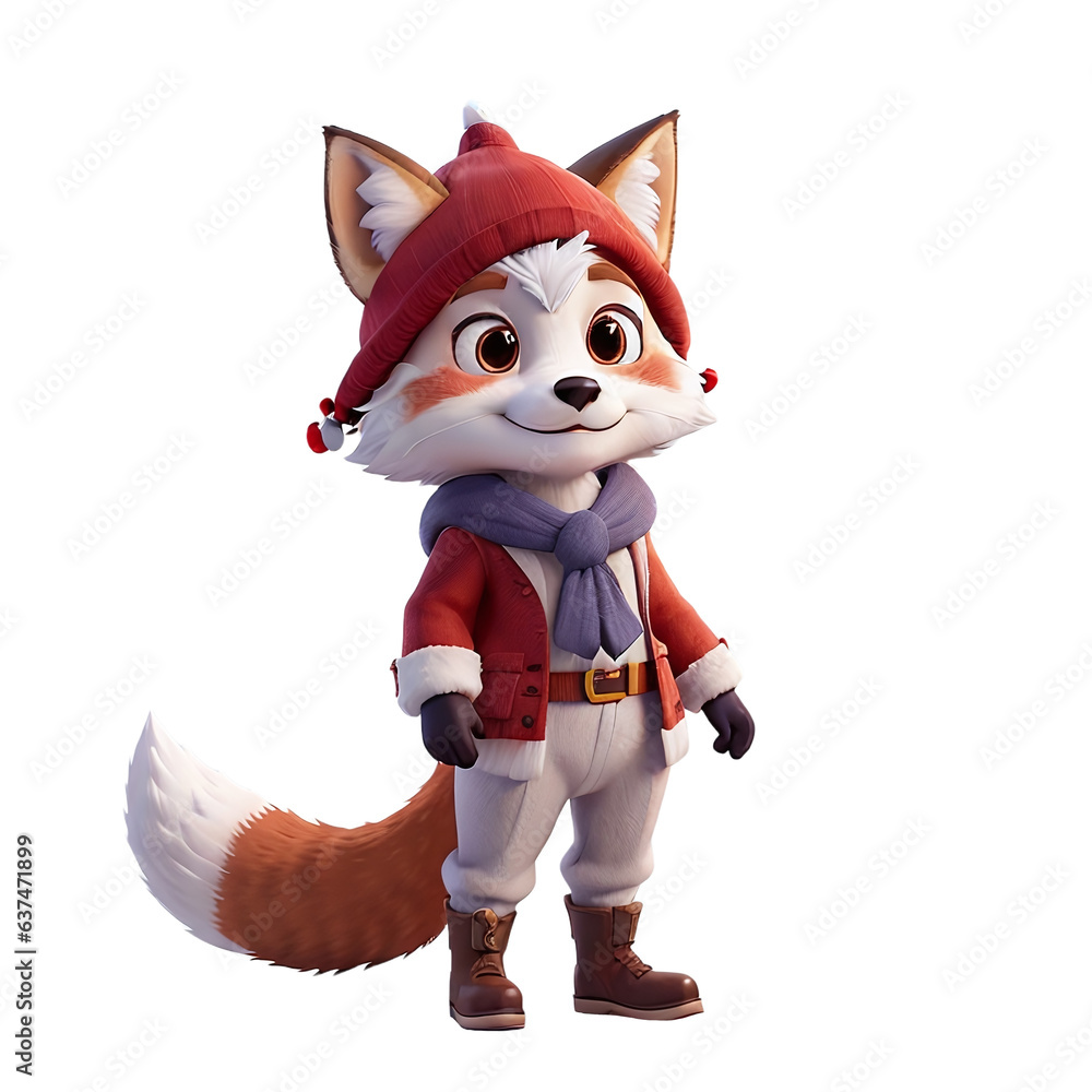 Santa Hat Animals Xmas Fox SVG Winter Clipart, Animals SVG Bundle fox ...