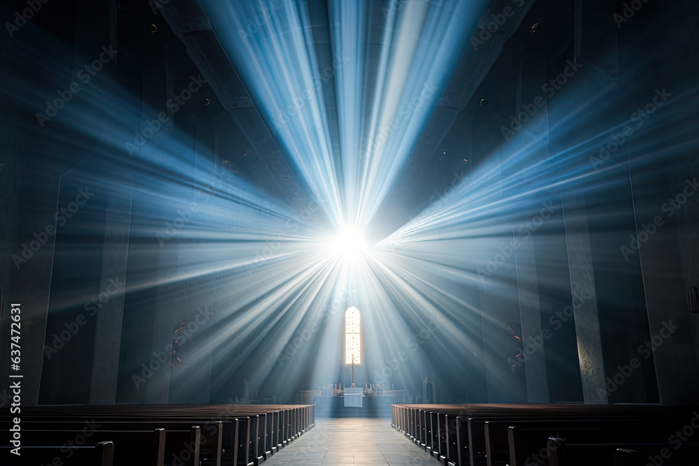 Light in church, symbolizing divine presence, truth, spiritual ...