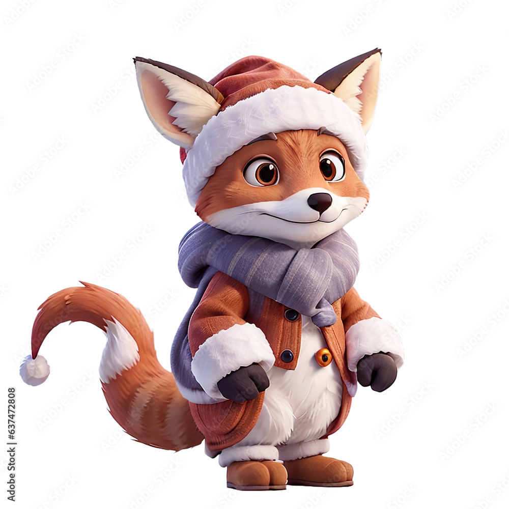 Santa Hat Animals Xmas Fox SVG Winter Clipart, Animals SVG Bundle fox ...