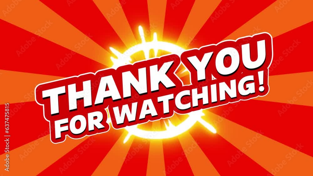 THANK YOU FOR WATCHING quotes letters animate footage video clip Stock ...