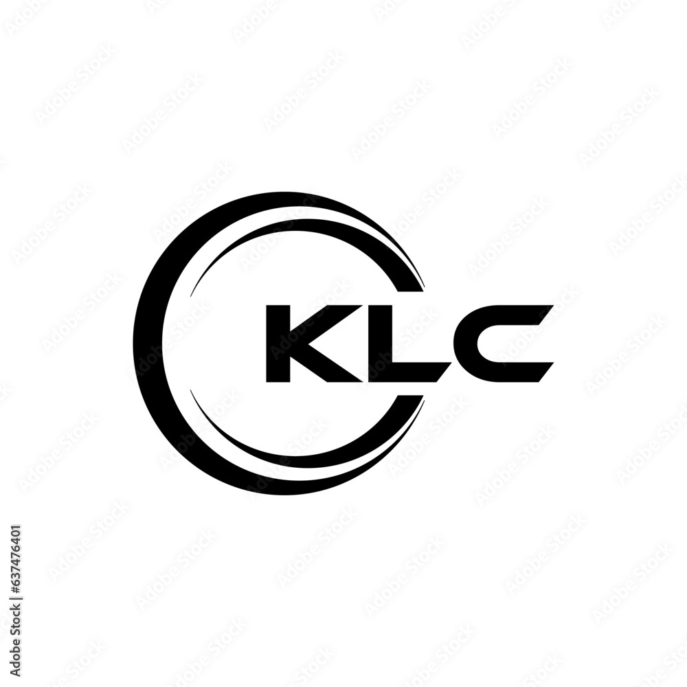 KLC letter logo design with white background in illustrator, cube logo ...