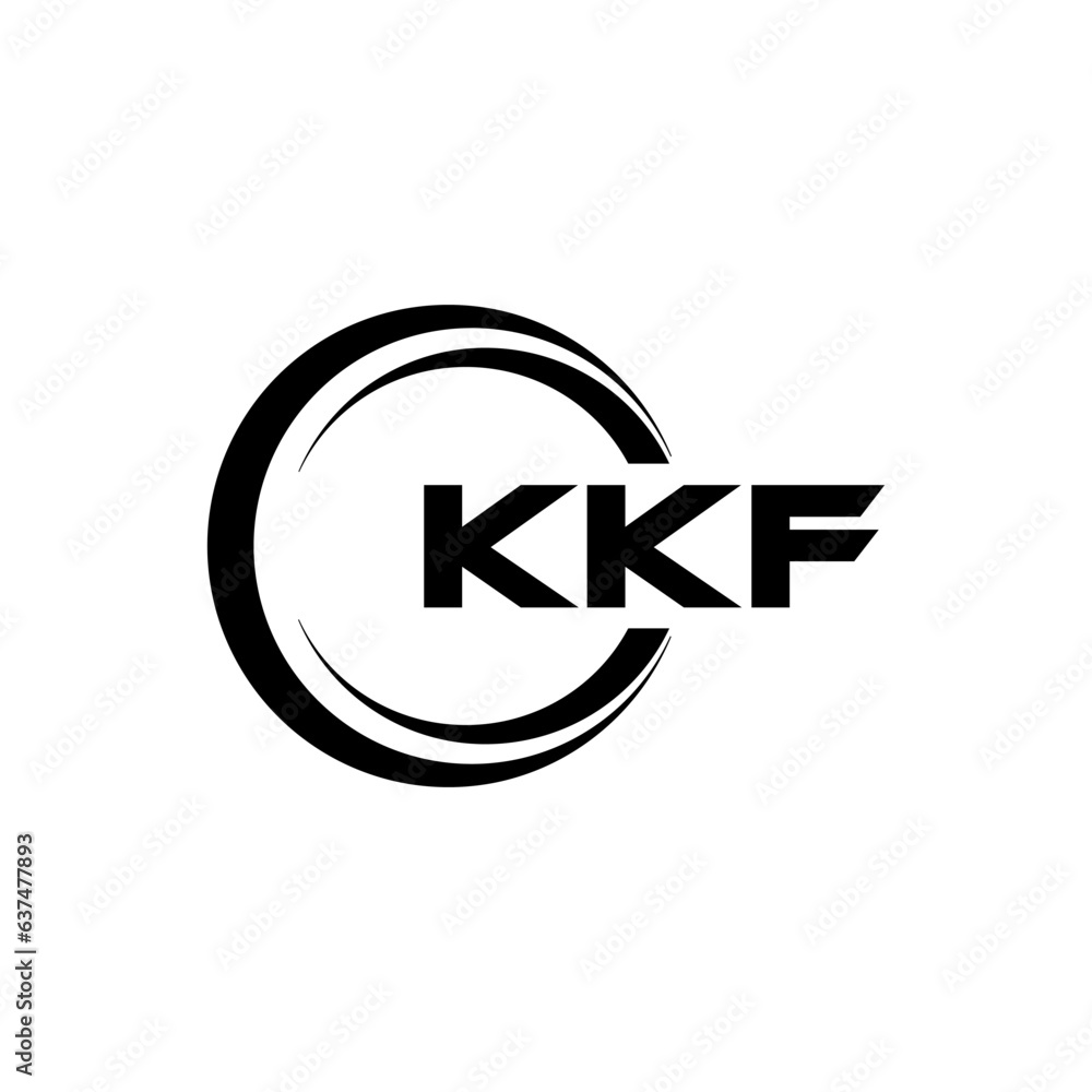 KKF letter logo design with white background in illustrator, cube logo ...