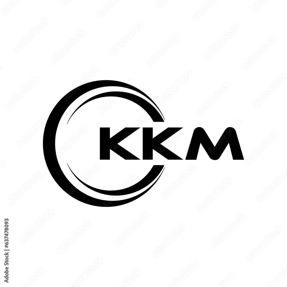 KKM letter logo design with white background in illustrator, cube logo ...