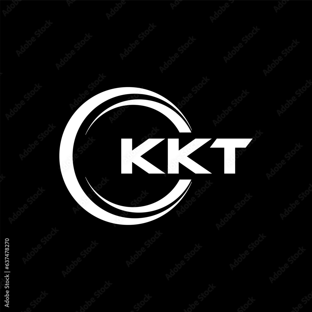 KKT letter logo design with black background in illustrator, cube logo ...