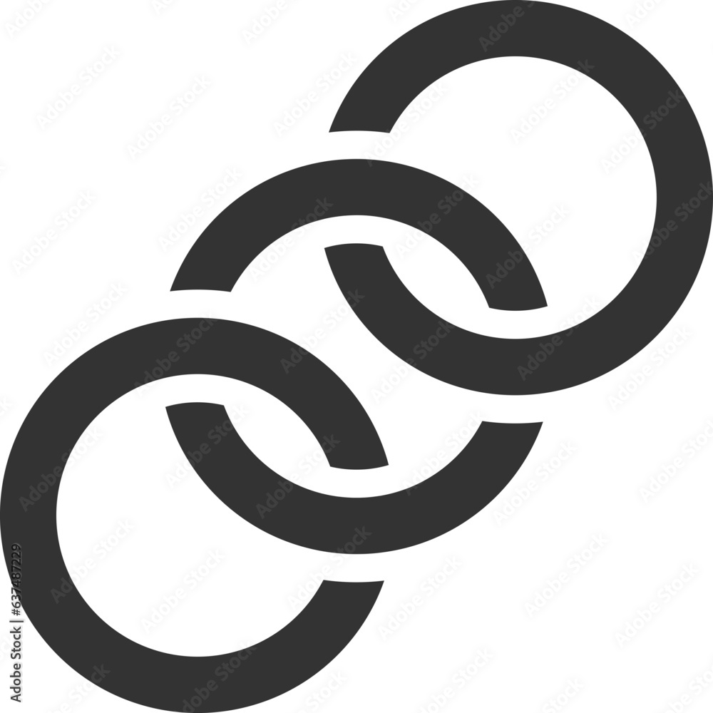 Chain link vector icon. Chainlet element flat design. Concept ...