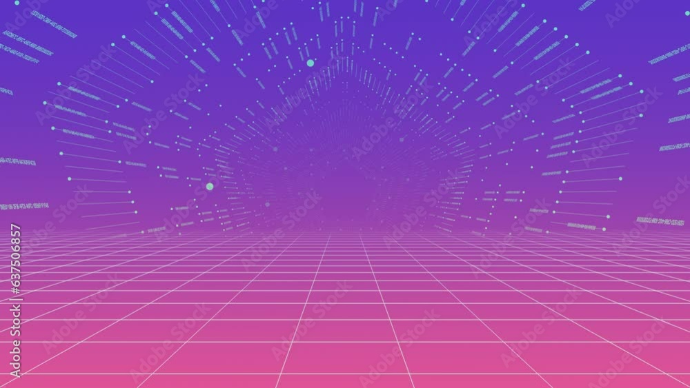 Futuristic animation of seamless empty virtual space with ramp ...