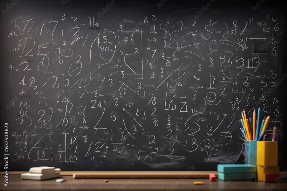 Chalk black board blackboard chalkboard background. ai generative Stock ...