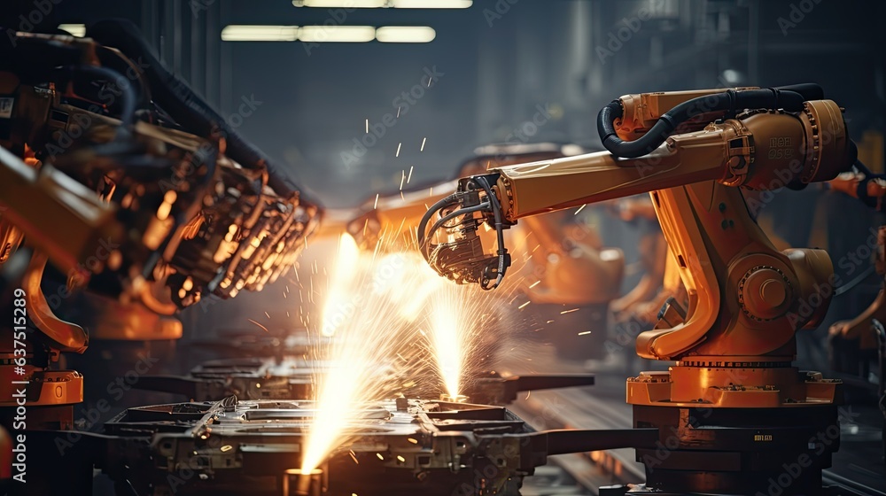 Robotic arm. Mechanical hand. Industrial robot manipulator. Modern ...