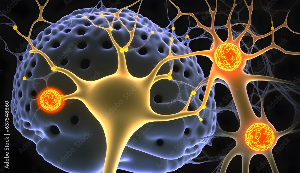 neuro cell synapse, neural brain illustration, axon biology nervous ...