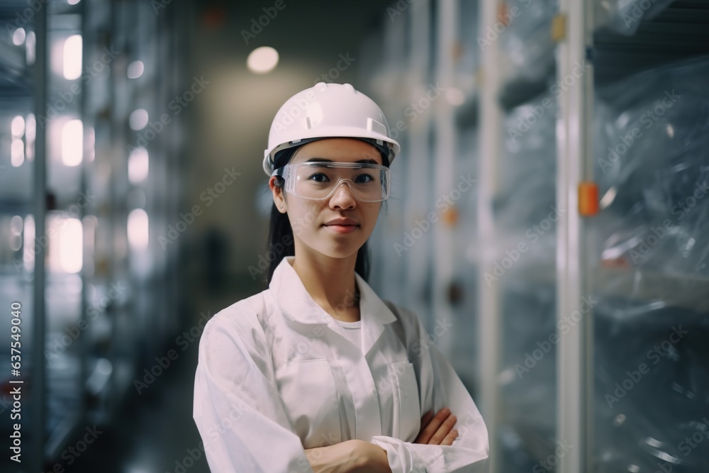 woman female industry portrait industrial work occupation job factory ...