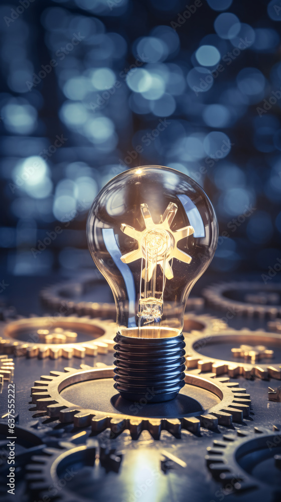 Lightbulb and Gears Depicting Innovation Amid Success Risks and ...