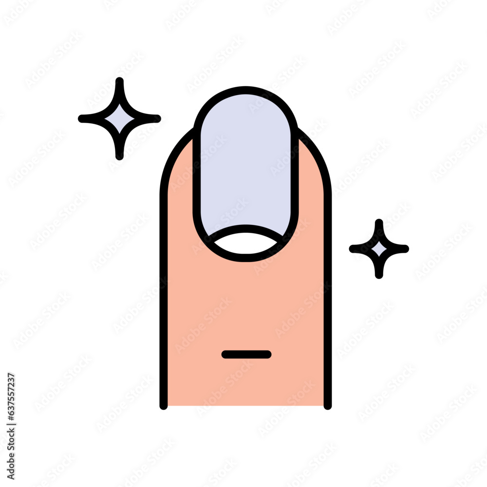 Finger with nail icon. Color nail icon from beauty and elegance ...