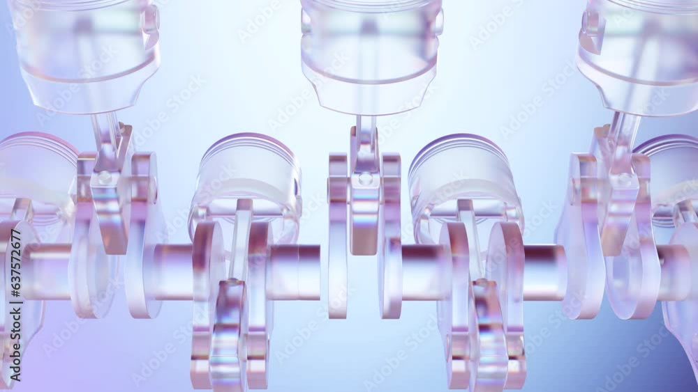 loop animation of automobile engine v8 Working, Moving pistons and ...