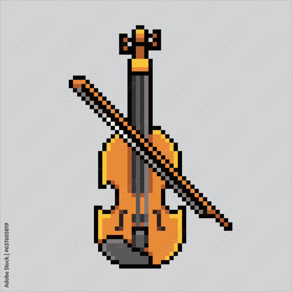 Pixel art illustration Violin. Pixelated Violin. Violin music icon ...