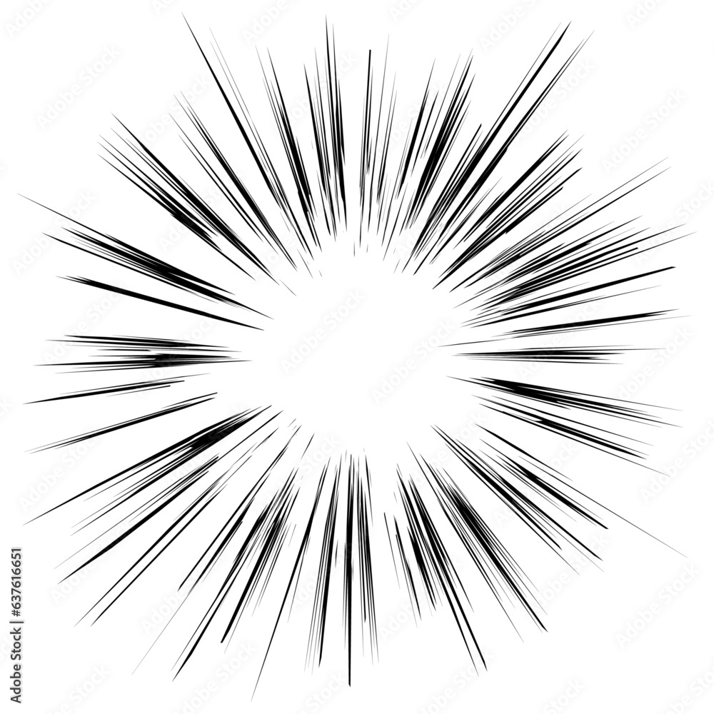 Vetor de モノクロの爆発を表すエフェクト 漫画の効果線の背景素材 正方形 do Stock | Adobe Stock