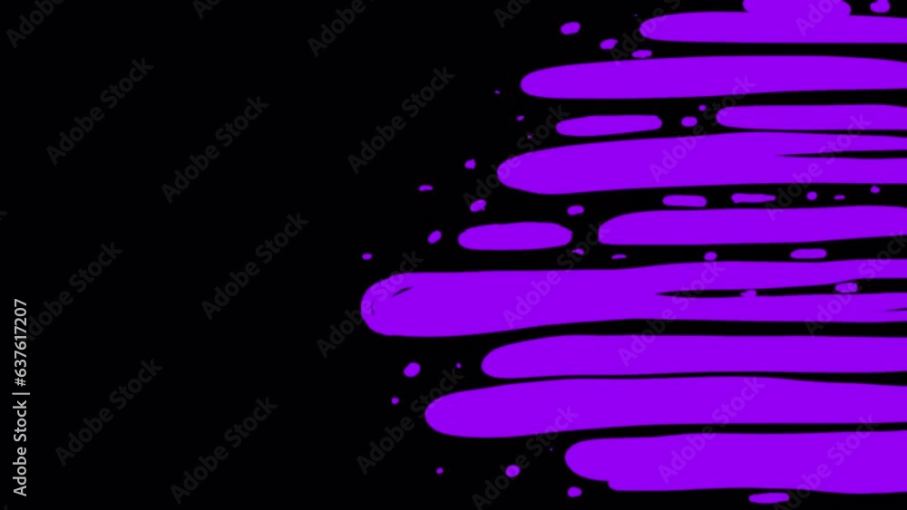 Flowing and dissolving liquid on a black screen. Transition animation ...