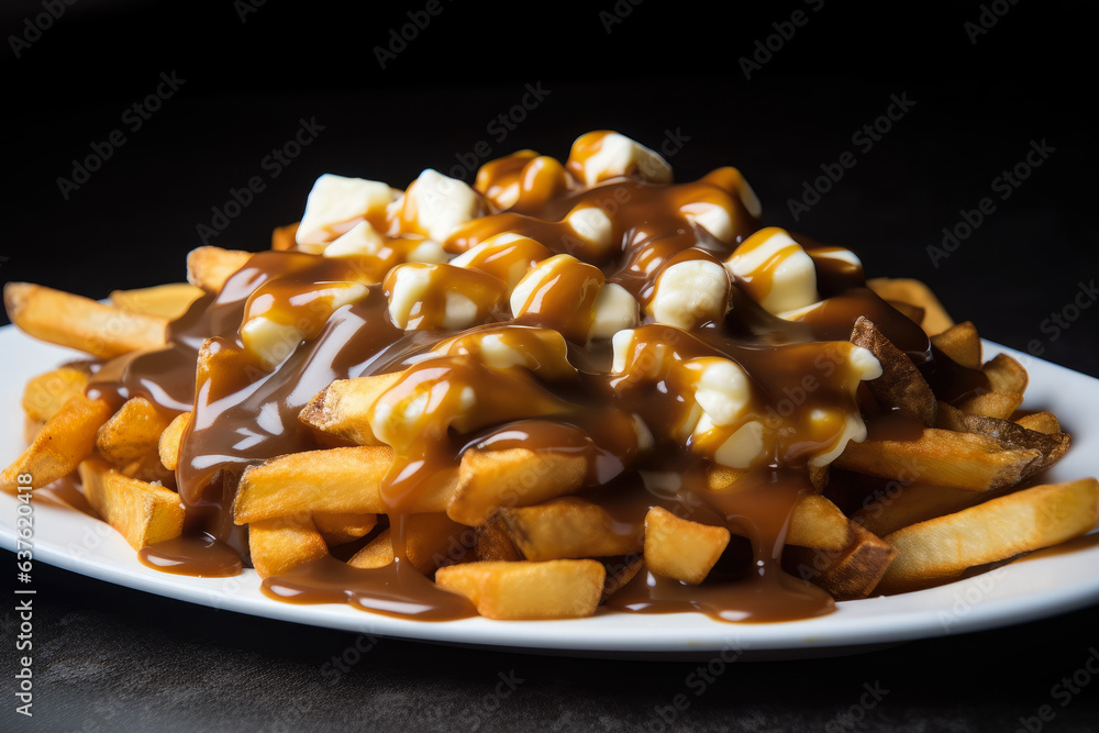 a gourmet twist on poutine, featuring crispy truffle fries, a flavorful ...