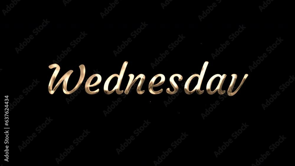 Wednesday text animation on transparent background, Handwritten ...