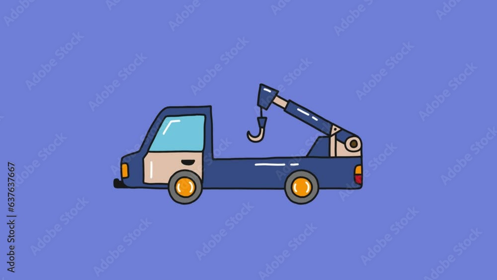 Cartoon Truck Car Animation Start Engine Running Wheel Rotation, Cute ...