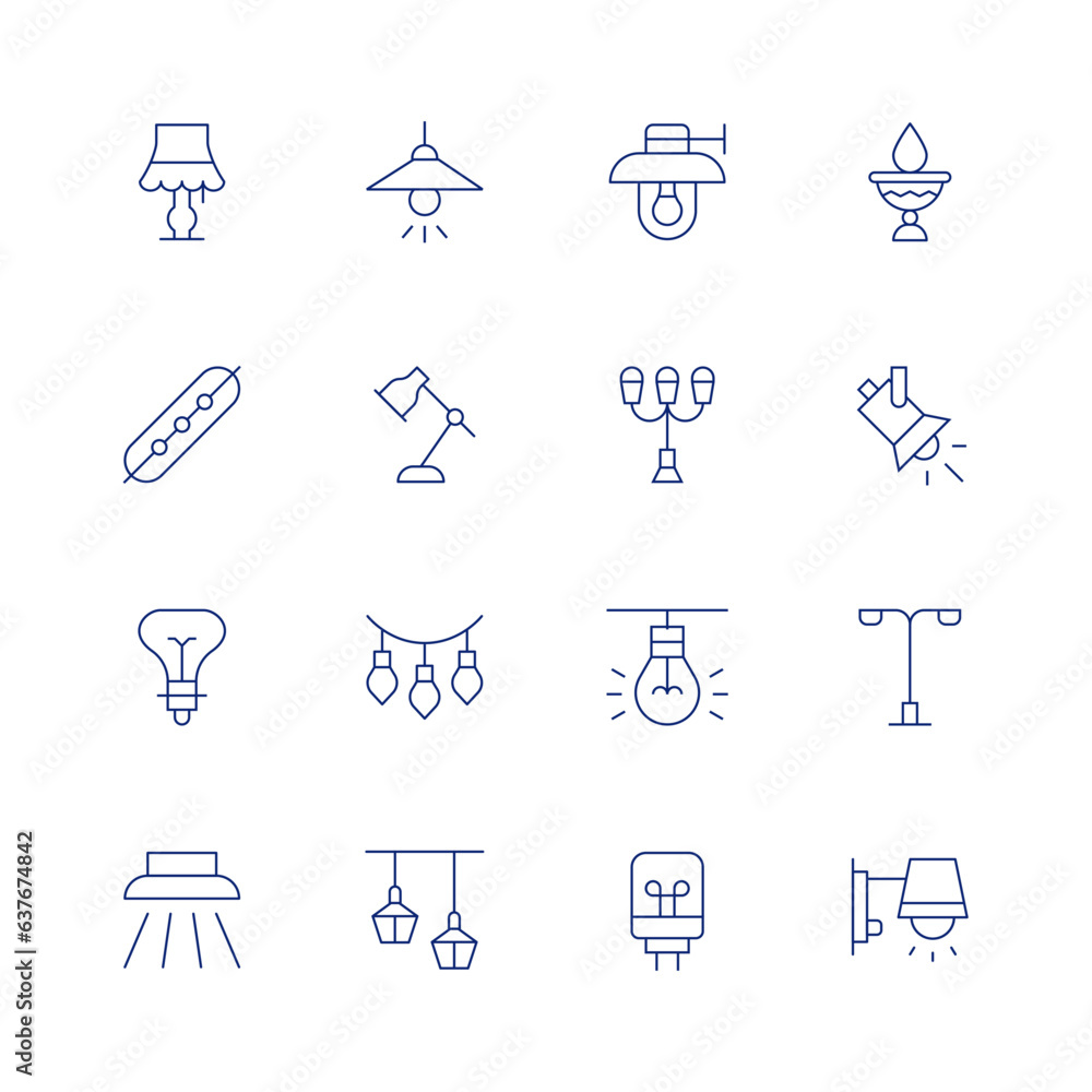Light line icon set on transparent background with editable stroke ...