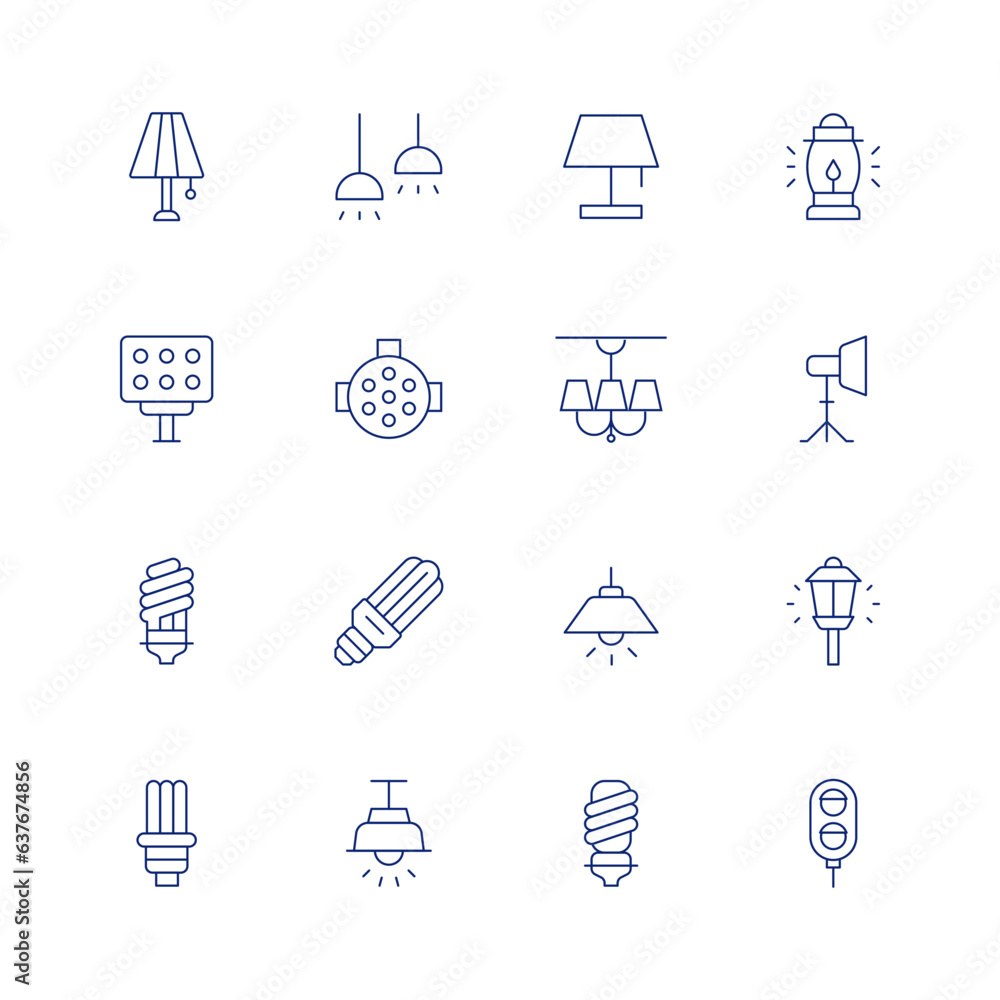 Light line icon set on transparent background with editable stroke ...