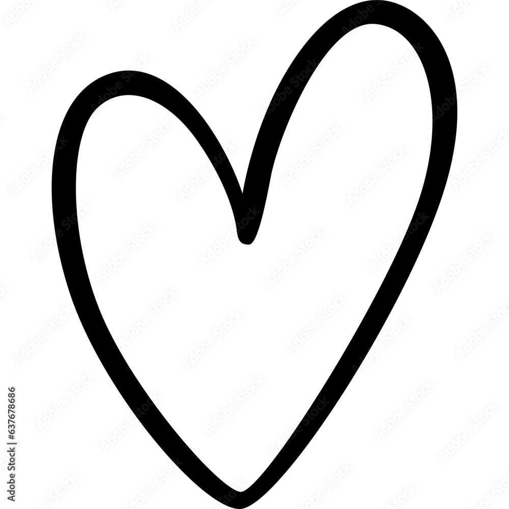 hand drawn heart line art Stock Vector | Adobe Stock