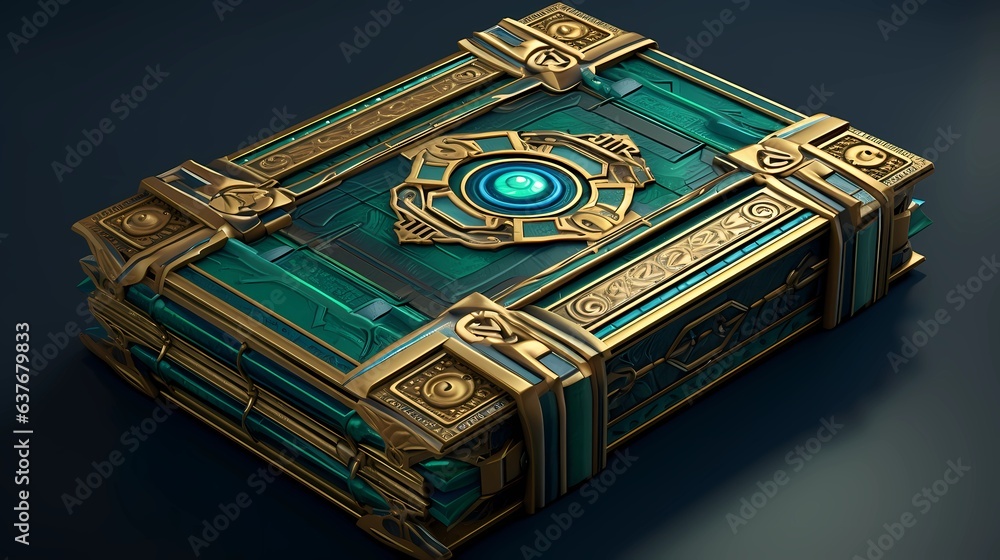 Image open antique spell book with closed wizard diary. Magic vintage ...