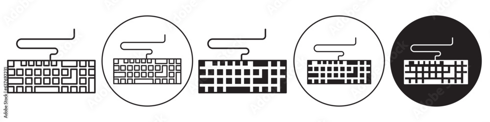Keyboard vector icon. Symbol of computer qwerty input device to type ...