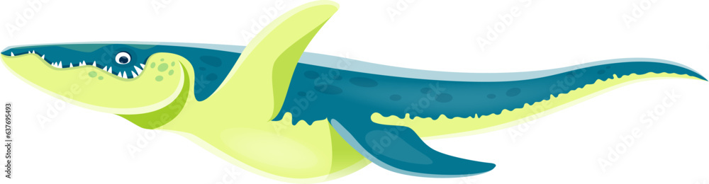 Cartoon Kronosaurus dinosaur character. Extinct marine beast or monster ...