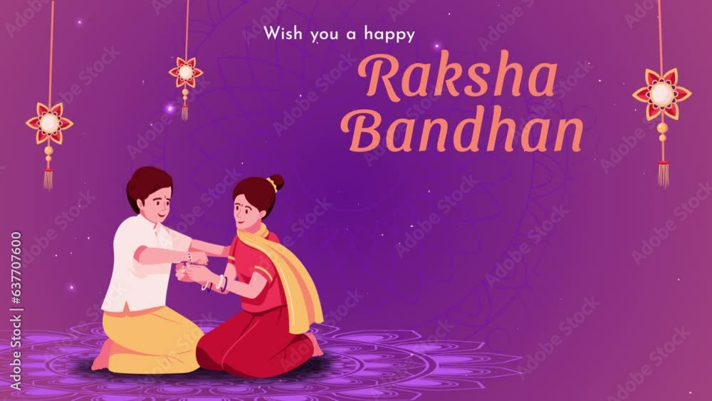 Animation of brother and sister celebrating Raksha Bandhan Indian ...