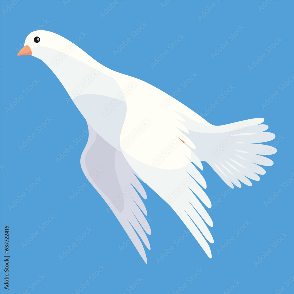 Pigeon animation. Bird motion wings in heaven. Flying migratory pigeon ...