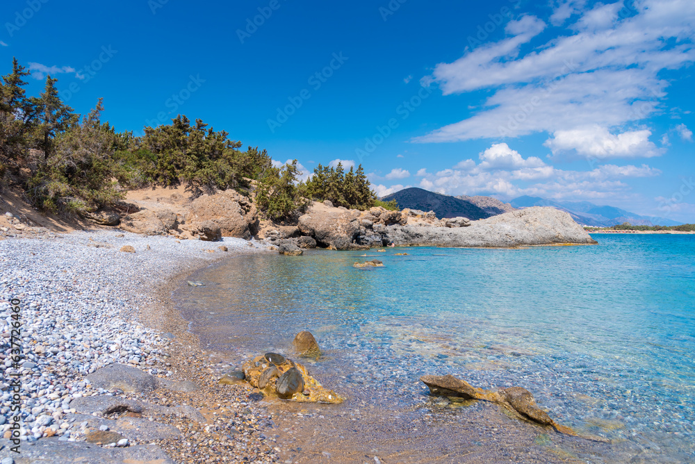 Exotic Agria Paralia beach in Paleochora, Crete, Greece. Stock Photo ...