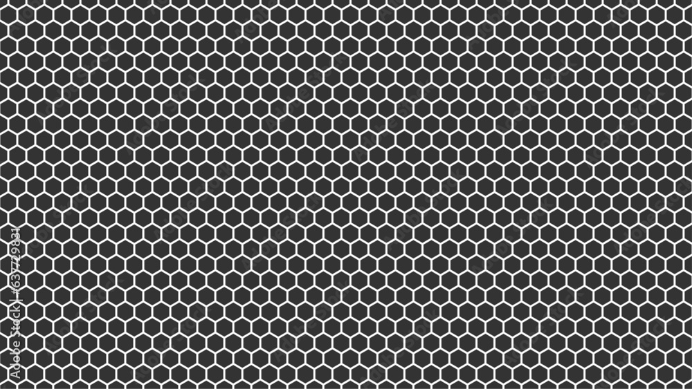Abstract Hexagon black Geometric Surface Loop 5 Black: dark minimal hexagonal grid pattern ...