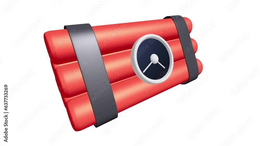 Dynamite Bomb with Countdown Clock. Military Detonate Weapon. 4K FullHD ...