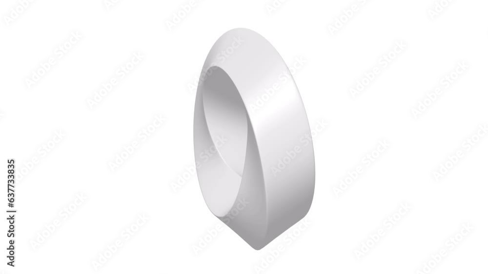 Mobius strip ring sacred geometry. Spatial figure with upturned ...