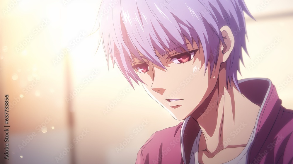 Contemplative anime young man reflecting on past, embracing change ...