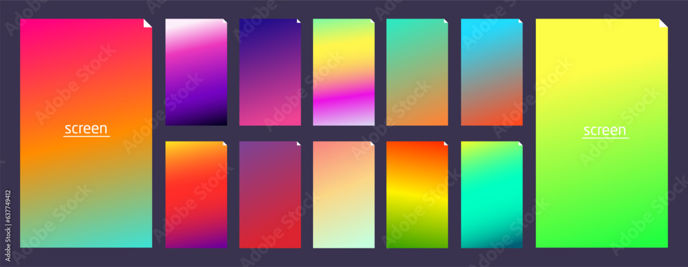 Soft pastel gradient smooth and vibrant color background set for ...