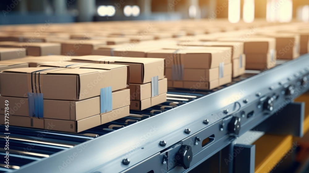 automated logistics management concept is depicted with a package in ...