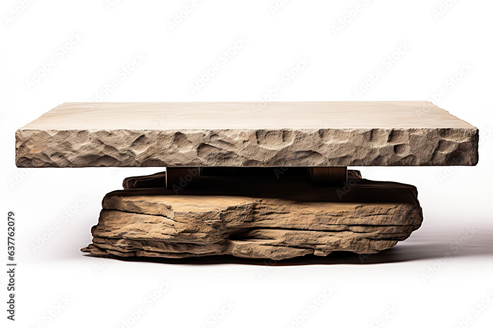 Isolated Stone Platform on White Background with Clipping Path. created ...