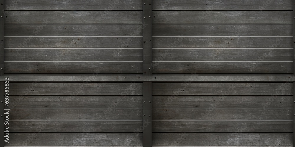 Seamless horizontal slats metal floor plate background texture. Tileable rusted scratched grungy ...