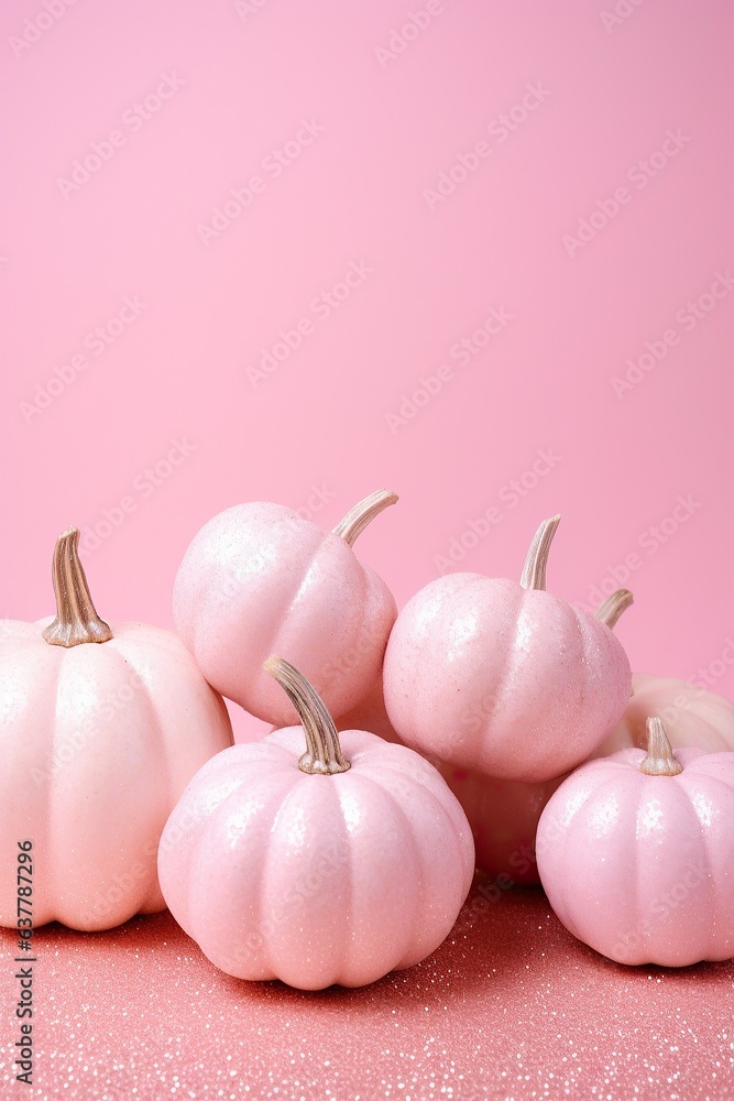 On a spooky halloween night, a group of bright pink pumpkins come alive ...