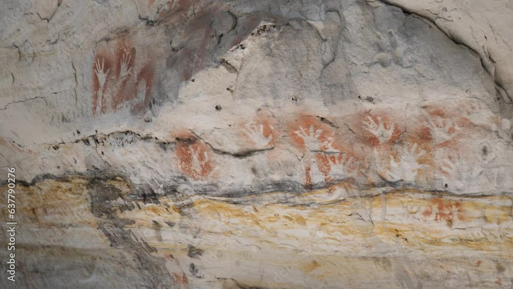Aboriginal rock art paintings displaying stories of dreamtime on ...