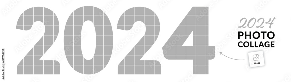 2024 photo collage. Happy new year, special event image collage concept ...