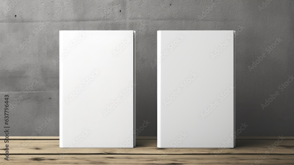 Two blank books with no illustrations ready for design Image ...