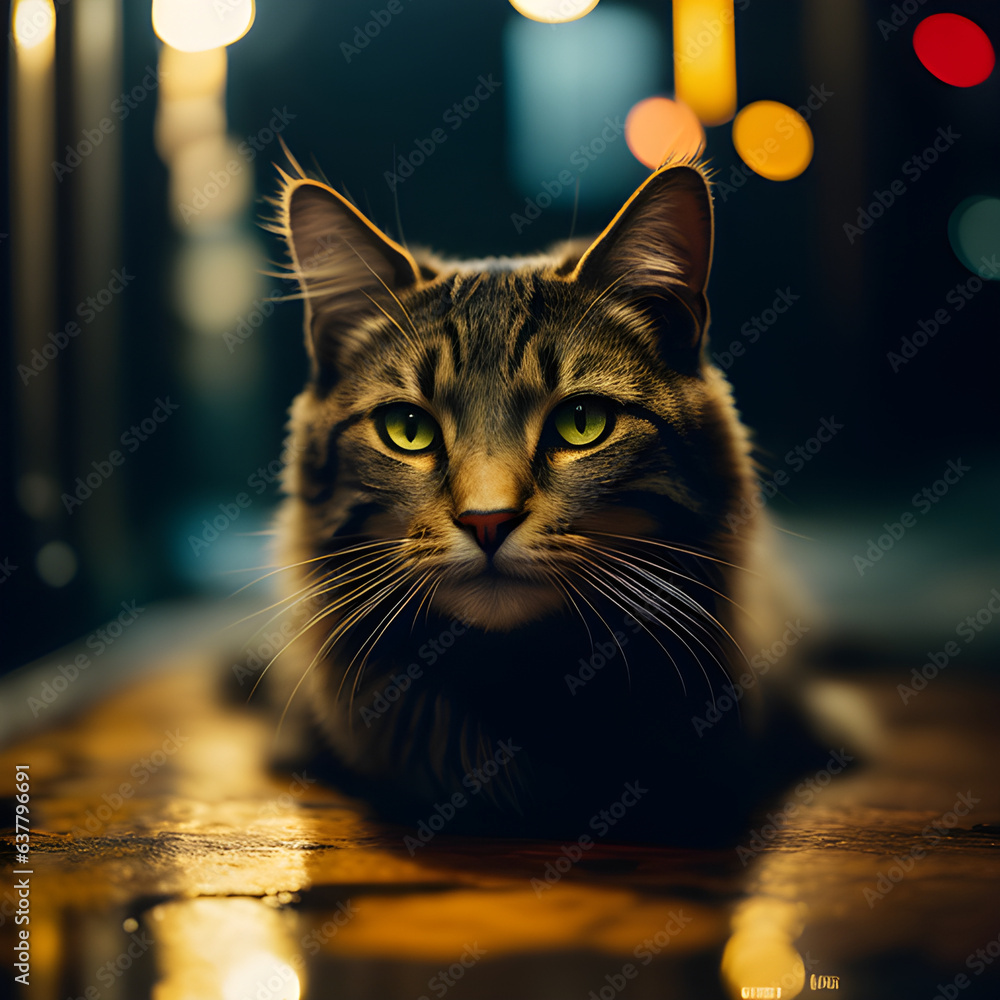 katze kater portrait norwegische waldkatze tiger stubentiger haare ...