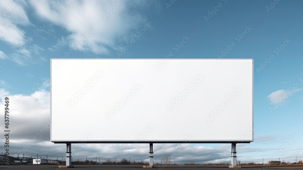Billboard mockup with clear screen blue sky background perfect for ...