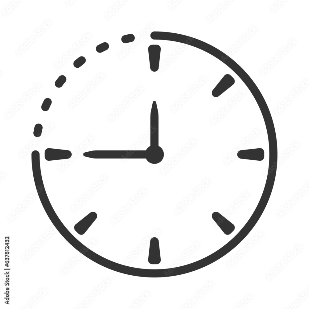 Time and clock icon. Time symbol in outline flat and line style ...