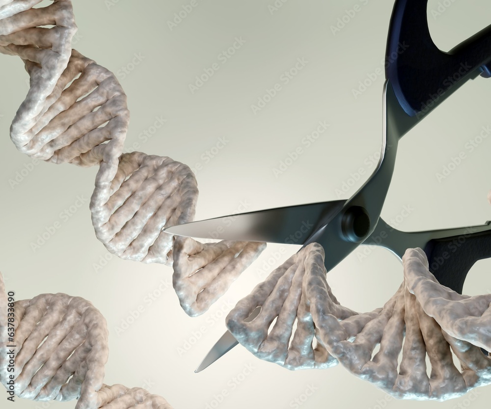 CRISPR is a technology that can be used to edit genes. DNA strand with ...